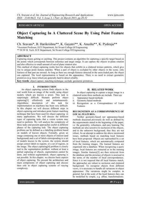 Object Capturing In A Cluttered Scene By Using Point Feature Matching Pdf 6103