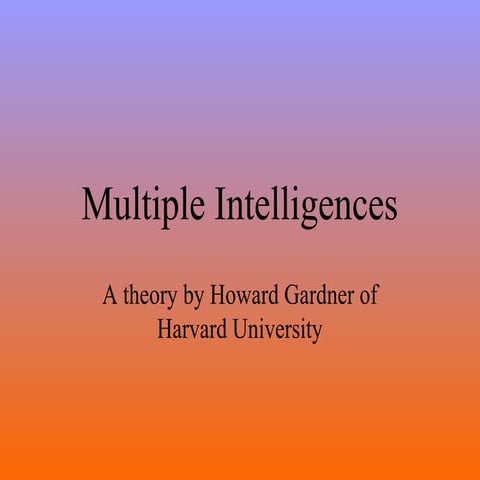 I5 multiple intelligences | PPT