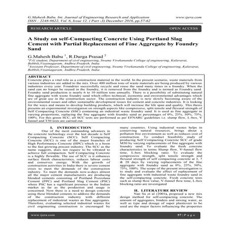 A Study on self-Compacting Concrete Using Portland Slag Cement with ...