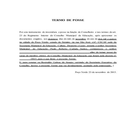 Termo de posse | DOCX
