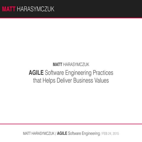 Agile: XP and Software Engineering Practises that Supports Delivering ...