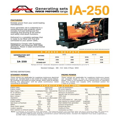 Power Generator | IVECO and FPT Generating set - Dubai | PDF