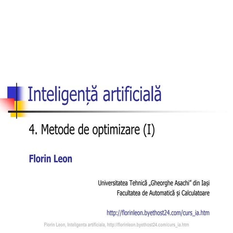 Metode de optimizare (I) | PDF