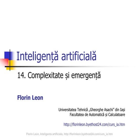 Complexitate si emergenta | PDF
