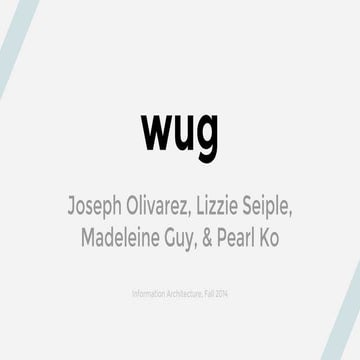Wug (Information Architecture 2014) by J. Olivares, L. Seiple, M. Guy ...