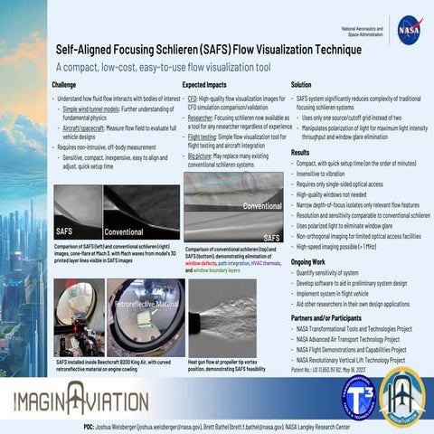 NASA Self-Aligned Focusing Schlieren (SAFS) Flow Visualization Technique | PDF