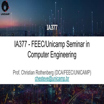 IA377 Seminar FEEC-UNICAMP Intro classpdf | PDF