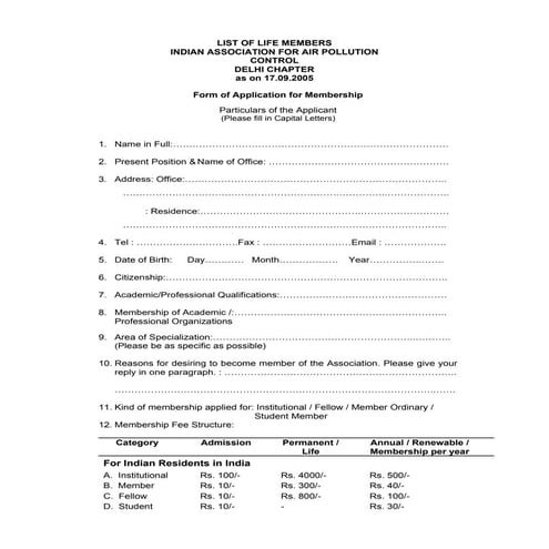 Iaapc membership form | PDF