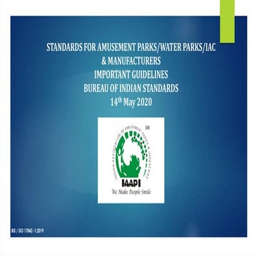 IAAPI Webinar - Bureau of Indian Standards for Amusement / Water Park ...