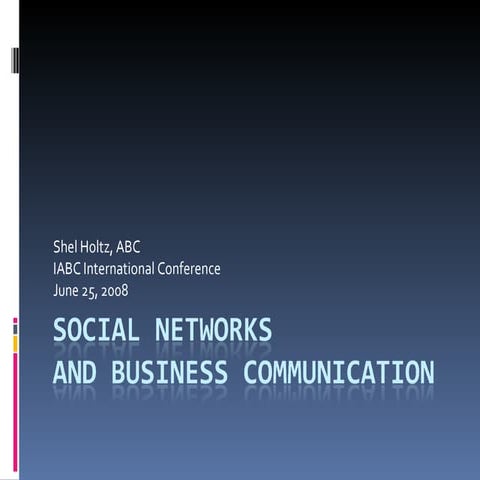 Social Networks and Business Communication | PPT