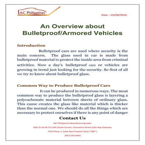 Bulletproof Cars | PDF