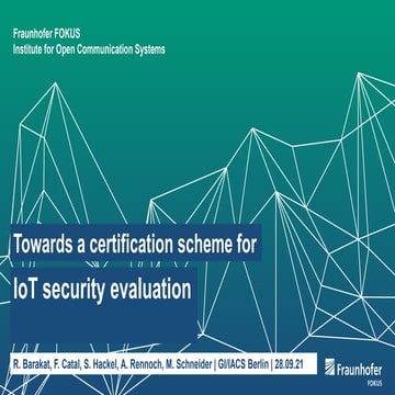 Towards a certification scheme for IoT security evaluation | PDF