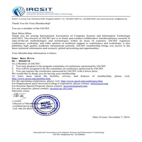 IACSIT membership | PDF