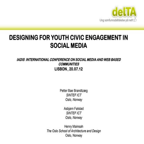 youth civic engagement in social media | PPTX