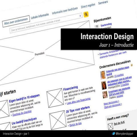 Interaction Design CMD jaar 1 introductie | PPTX