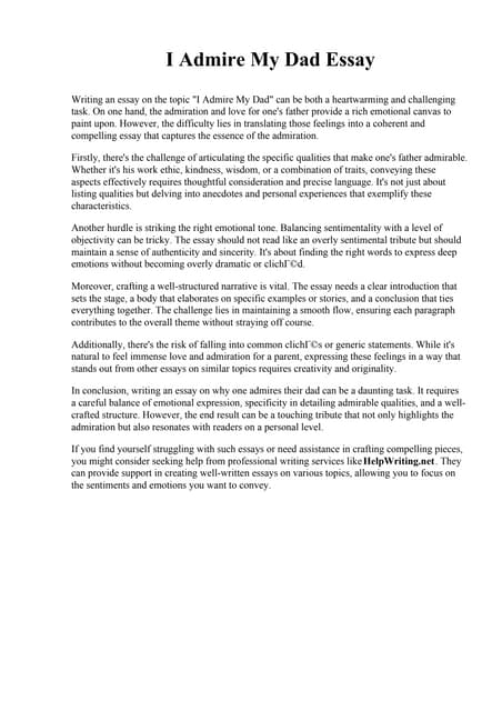 Essay Writing My Father | PDF