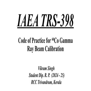 TRS 398 (Technical Report Series) | PPTX