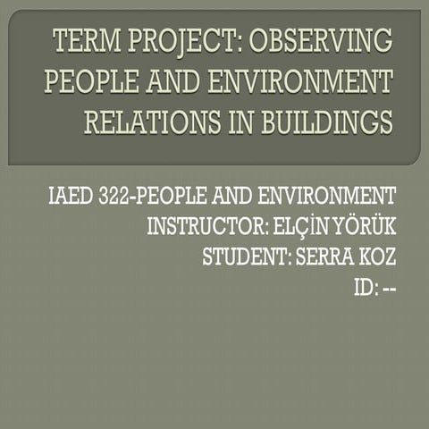 IAED 322 Term Project-Part 1 | PDF