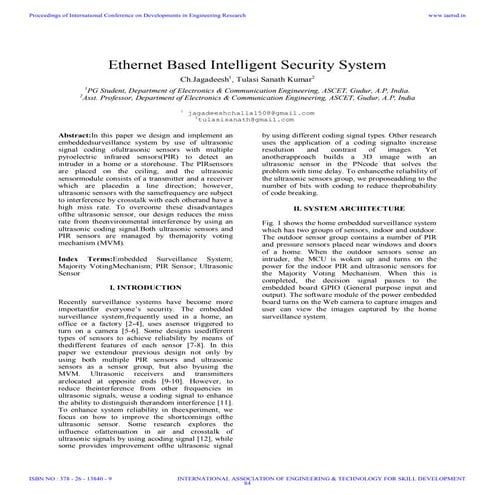 Iaetsd ethernet based intelligent security system | PDF