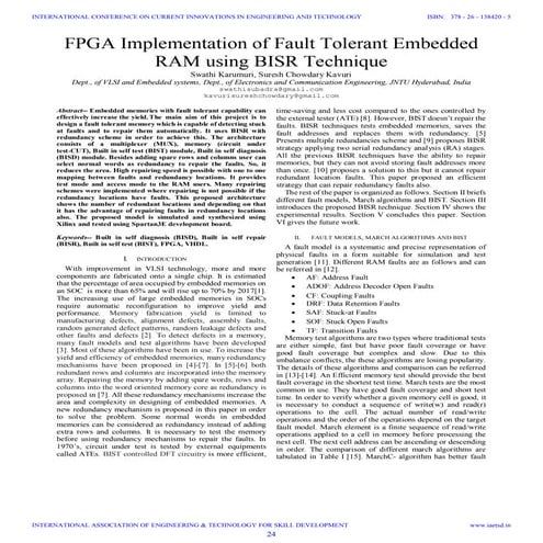 Iaetsd Fpga Implementation Of Fault Tolerant Embedded Pdf Programming Languages Computing
