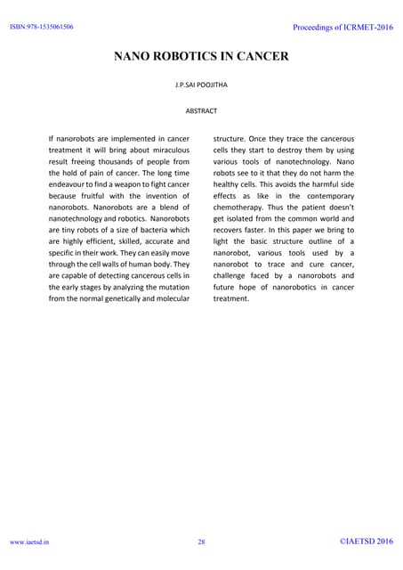 Nanobots | PPTX | Robotics | Technology & Computing