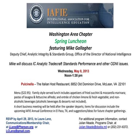 Iafie wash area chap spring luncheon (rev2) | PPT