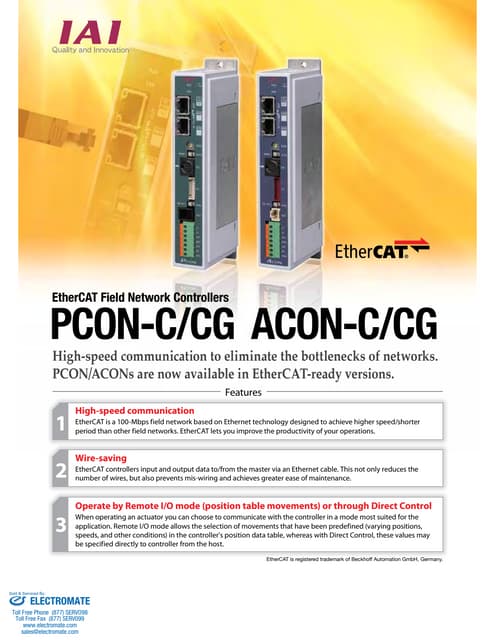 Iai ethernet ip_pcon_acon_specsheet | PDF | Computer Networking | Computing