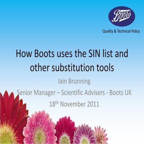 How Boots uses the SIn list and other substitution tools - Iain ...