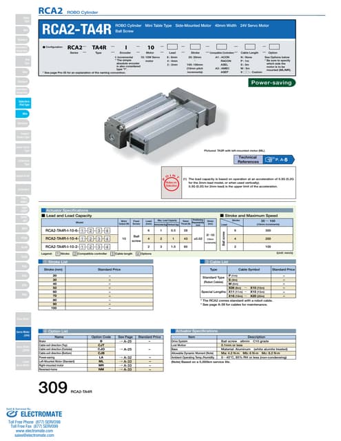 Iai Rca2 Ta4 R Specsheet Pdf