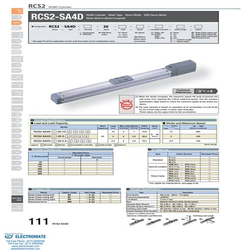 Iai rcs2 sa4_d_specsheet | PDF