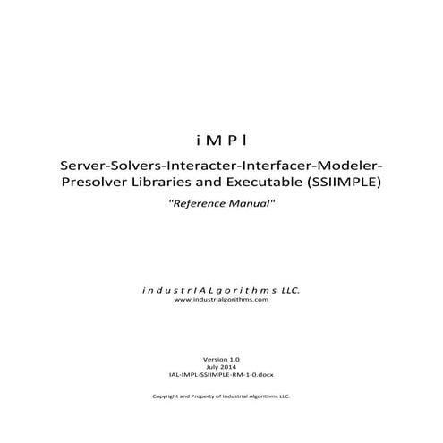 Seminar: Introduction to Maximal Software and the MPL Modeling System ...