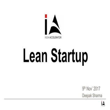 Lean Startup 101 at India Accelerator | PDF
