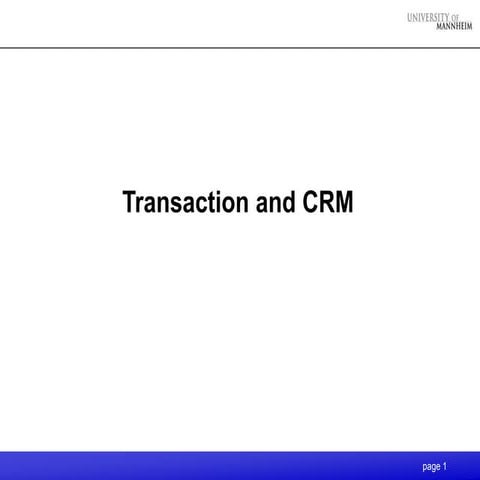 Interactive Marketing: Transaction and CRM | PPTX