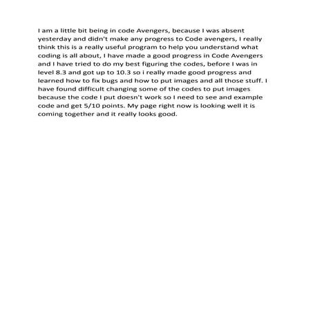 Code Avengers Progress | DOCX