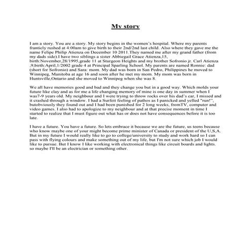 I am a story philipa | DOCX