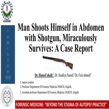 An abdominal gunshot by means of shot gun a rare case report | PPT