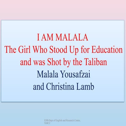 I AM MALALA The Girl Who Stood Up for Education and was Shot by the ...