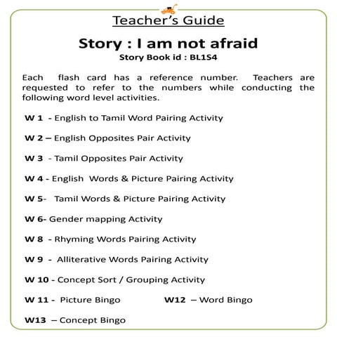 I am not afraid flash card activities set | PDF