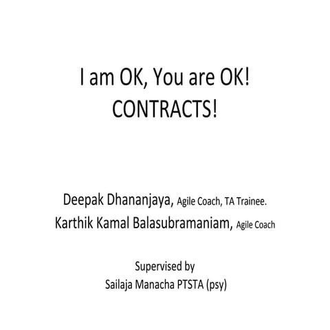 I am OK You are OK | PPT