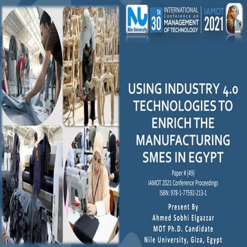 Using Industry 4.0 Technologies to Enrich Manufacturing SMEs in Egypt | PDF