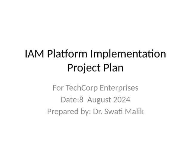 TechCorp Implementation Plan Cyber Security.pdf | Computer Software and Applications | Computing