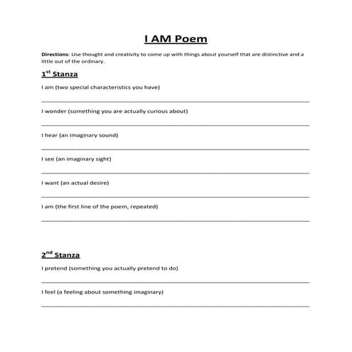 I am poem template | PDF