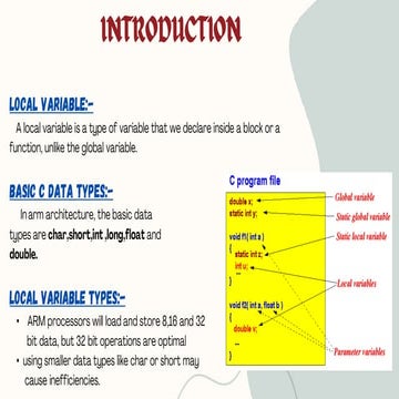 Microcontroller :'local variables types' | PDF
