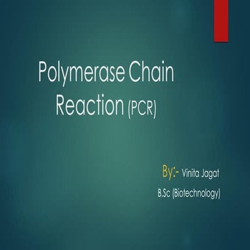 Polymerase Chain Reaction, biotechnology B. pharmacy, sem6 | PPTX