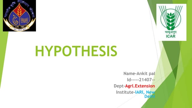 Hypothesis presentation | PPTX