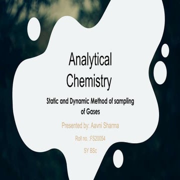 Static and dynamic method of sampling {Analytical Chemistry} | PPTX