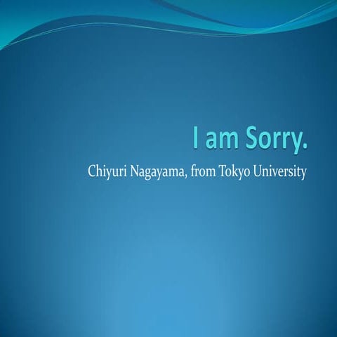 I am sorry | PDF