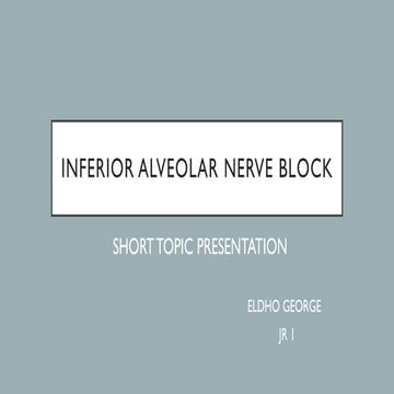 Inferior Alveolar Nerve Pptx