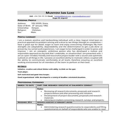 Ian Luke Munyovi | PDF