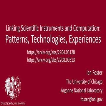 Linking Scientific Instruments and Computation | PPT
